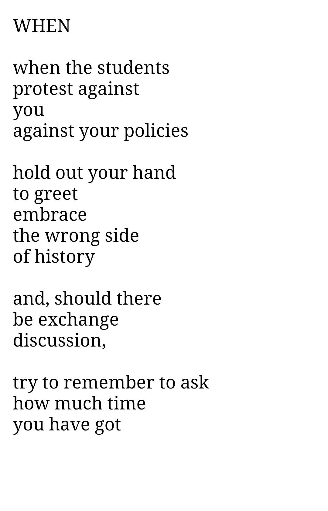 WHEN – poems 2 die for