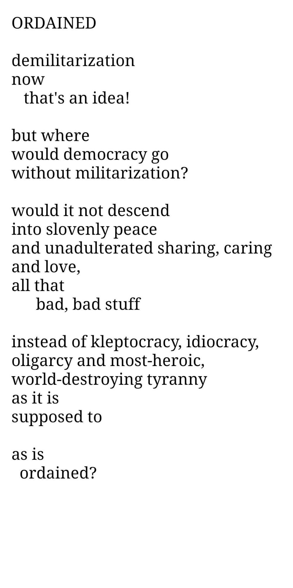 ORDAINED – poems 2 die for