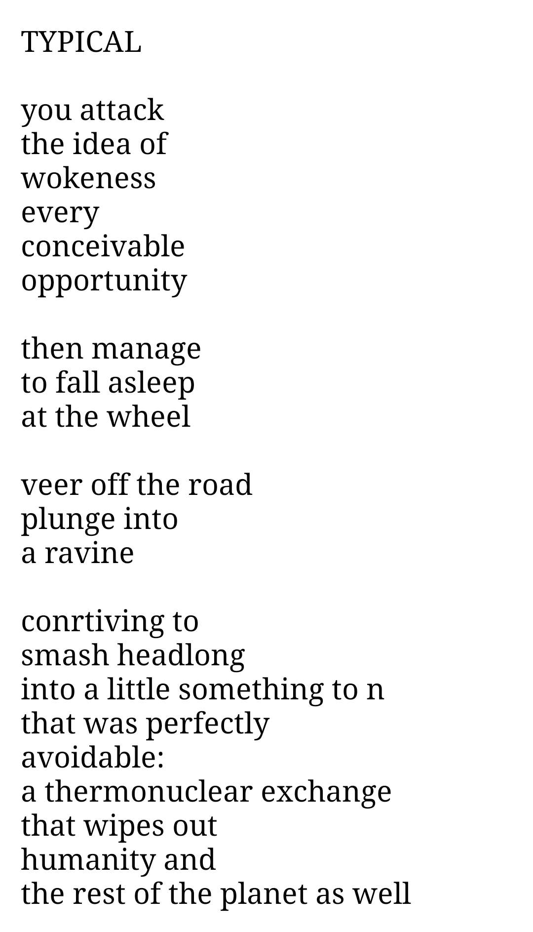 TYPICAL – poems 2 die for