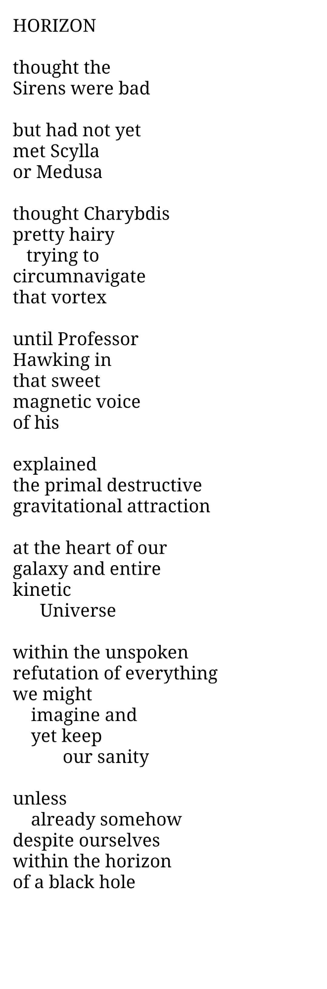 HORIZON – poems 2 die for